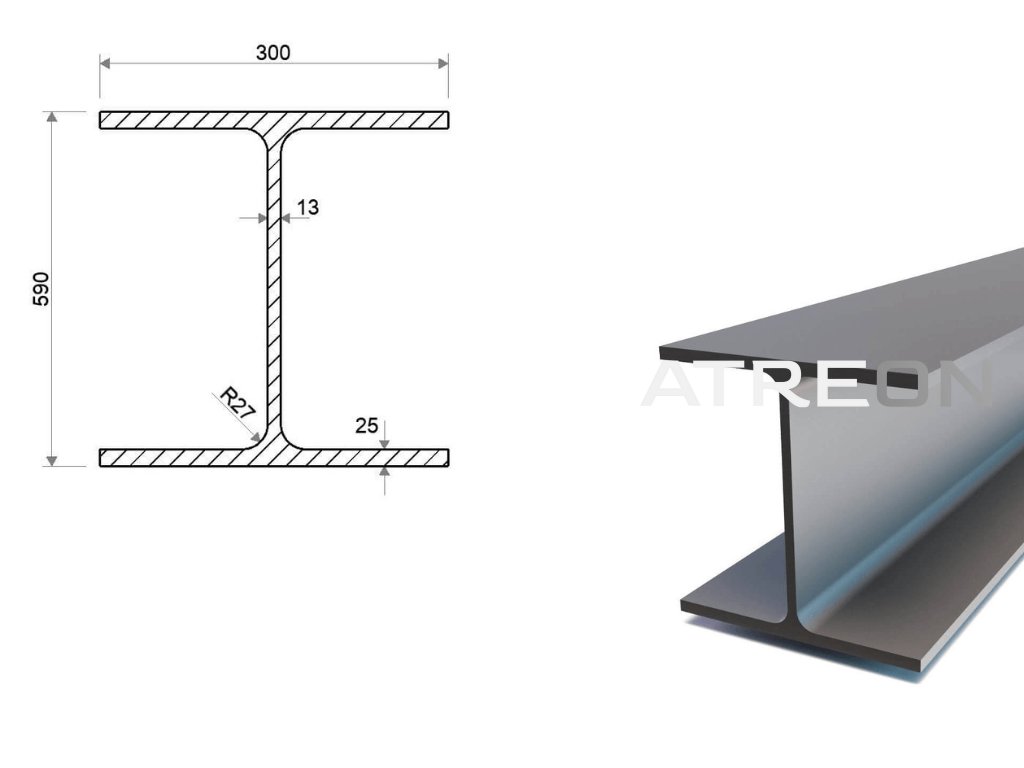 HEA 600 (S355) z kategórie Oceľové nosníky – SKLADOM | ATREON.sk