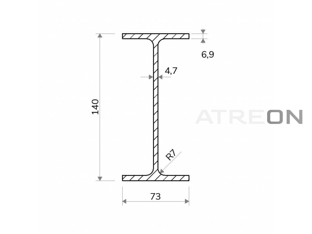 IPE 140 (S355) z kategórie Oceľové nosníky – SKLADOM | ATREON.sk