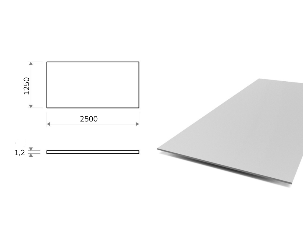 Hliníkový plech hladký 1,25x2,5 m, hrúbka 1,2 mm (EN 5754) H22 z ...